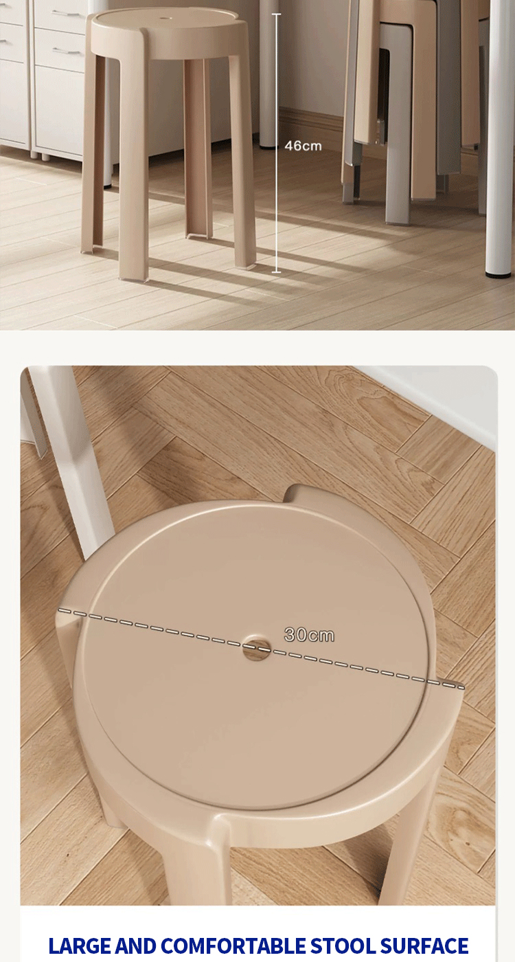 Stackable Plastic Stool Chair/Round Stool/High Stool/ Nordic Minimalist ...