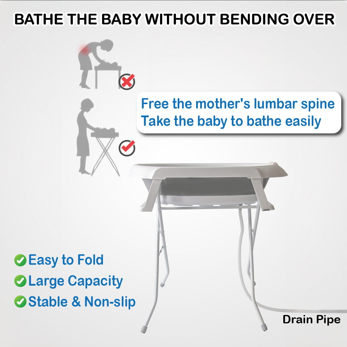HOMIE Stand Foldable Bath Tub with Thermometer/Baby Bath/Without ...