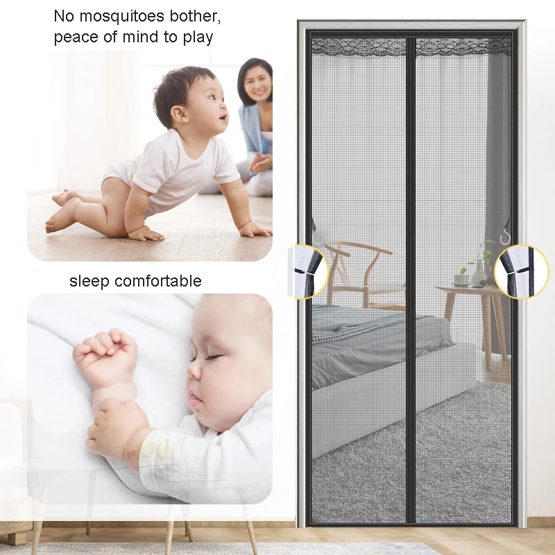 Anti-Insect Magnetic Screen Door Automatic Closing Anti-mosquito Door ...