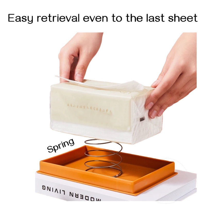 [LIL HOME] TISSUE BOX WITH SPRING MECHANISM FOR HOME AND CAR | Shopee ...