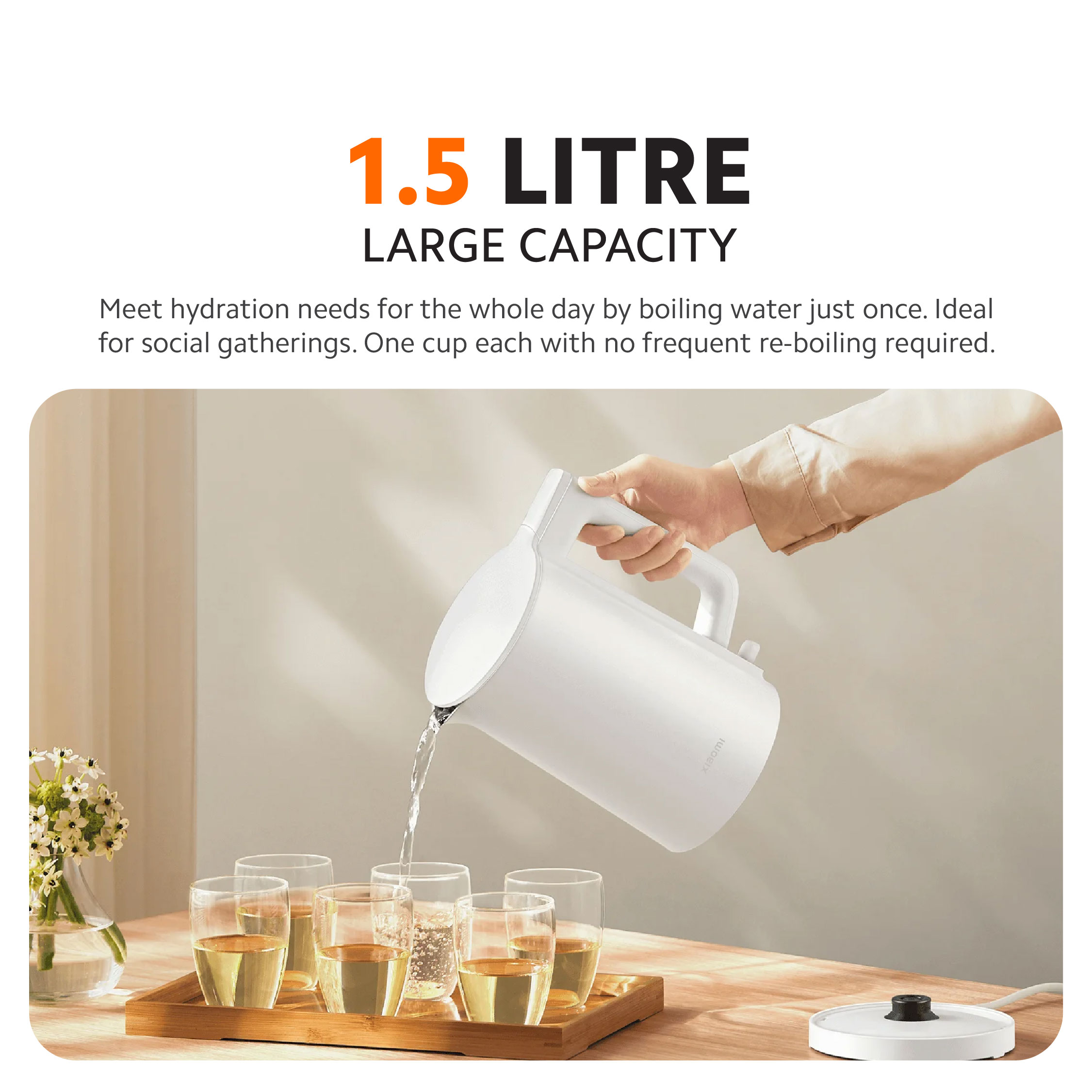 Xiaomi Electric Kettle 2 Lite | 1.5L Large Capacity | Food Grade ...