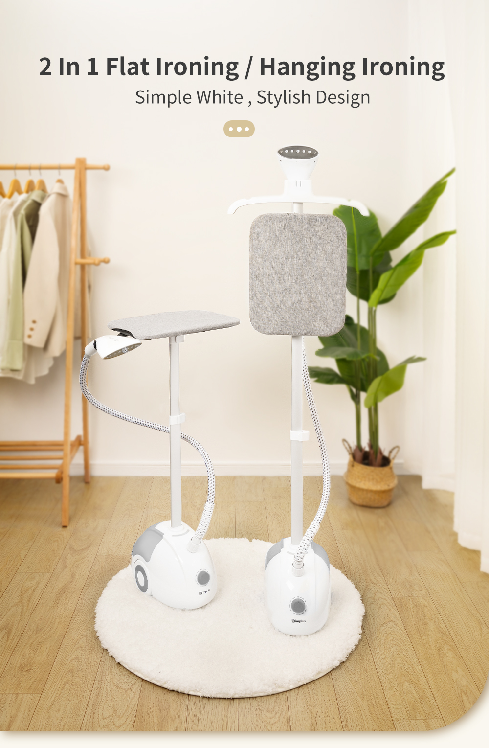 Simplus 2 in 1 Garment Steamer丨2000W丨Ironing Board丨Rotatable Handheld ...