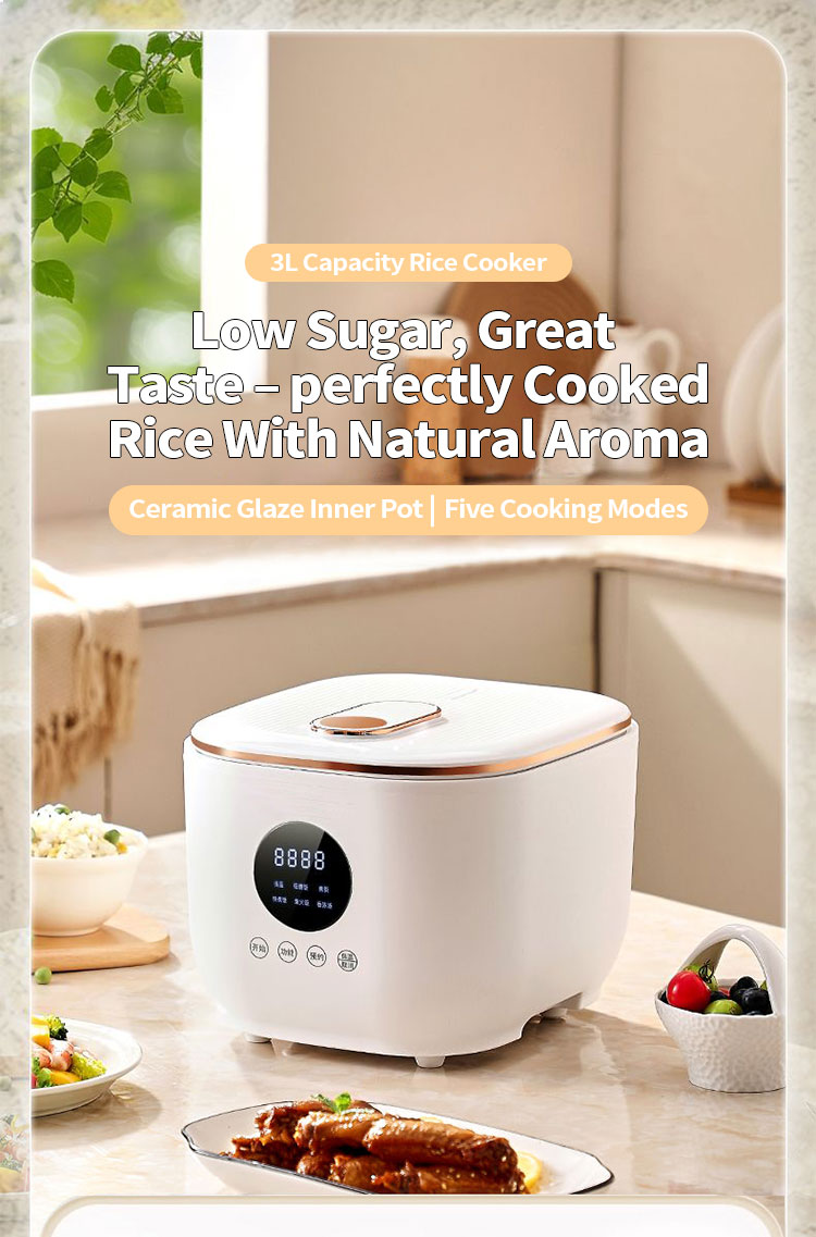 Low Sugar Rice Cooker 3LCeramic Oil Non-Stick Inner Pot, Stainless ...