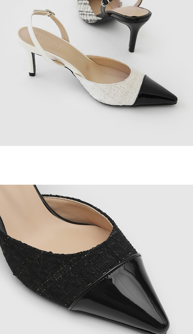 [SAPPUN] Epney Tweed two tone Slingback heels (5/7cm) | Shopee Singapore
