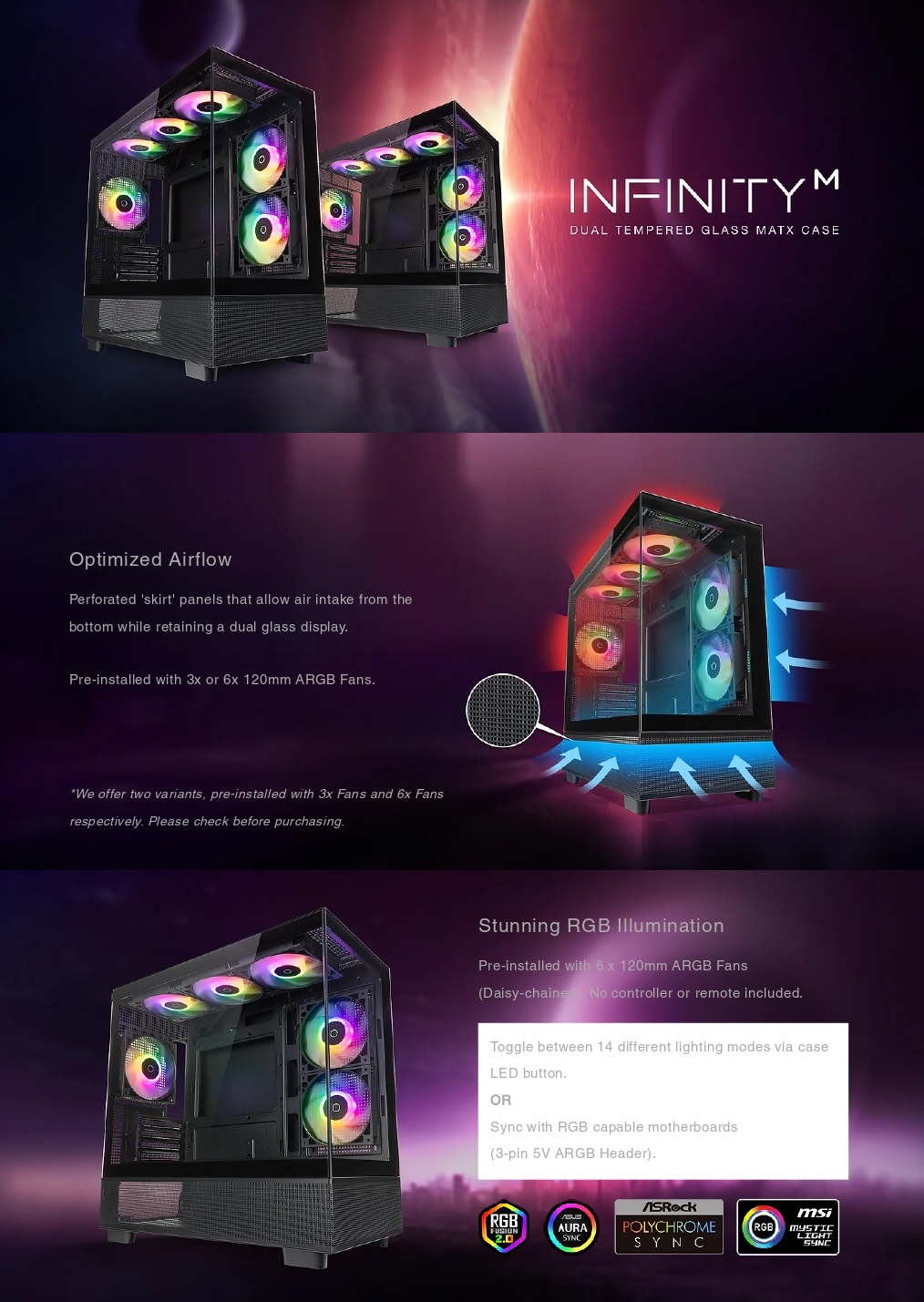 TECWARE Infinity M ARGB x3 Fans included - Black & White (Omni Link ...