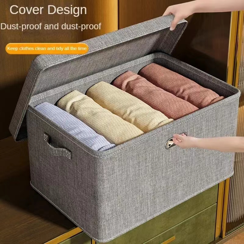 【SG STOCK】High quality storage box cotton and linen foldable ...