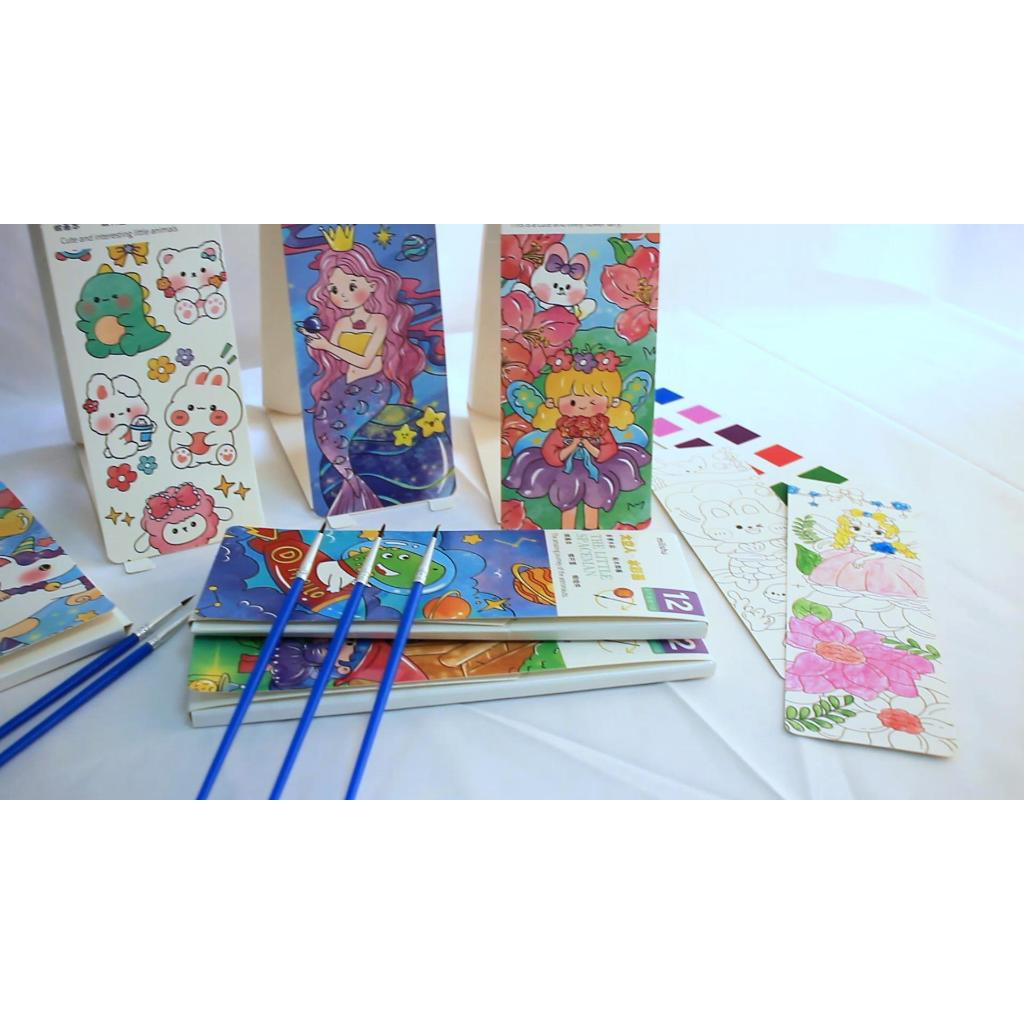 A31⭐Kids Watercolour Painting Coloring Book Set Children Day Gift with ...