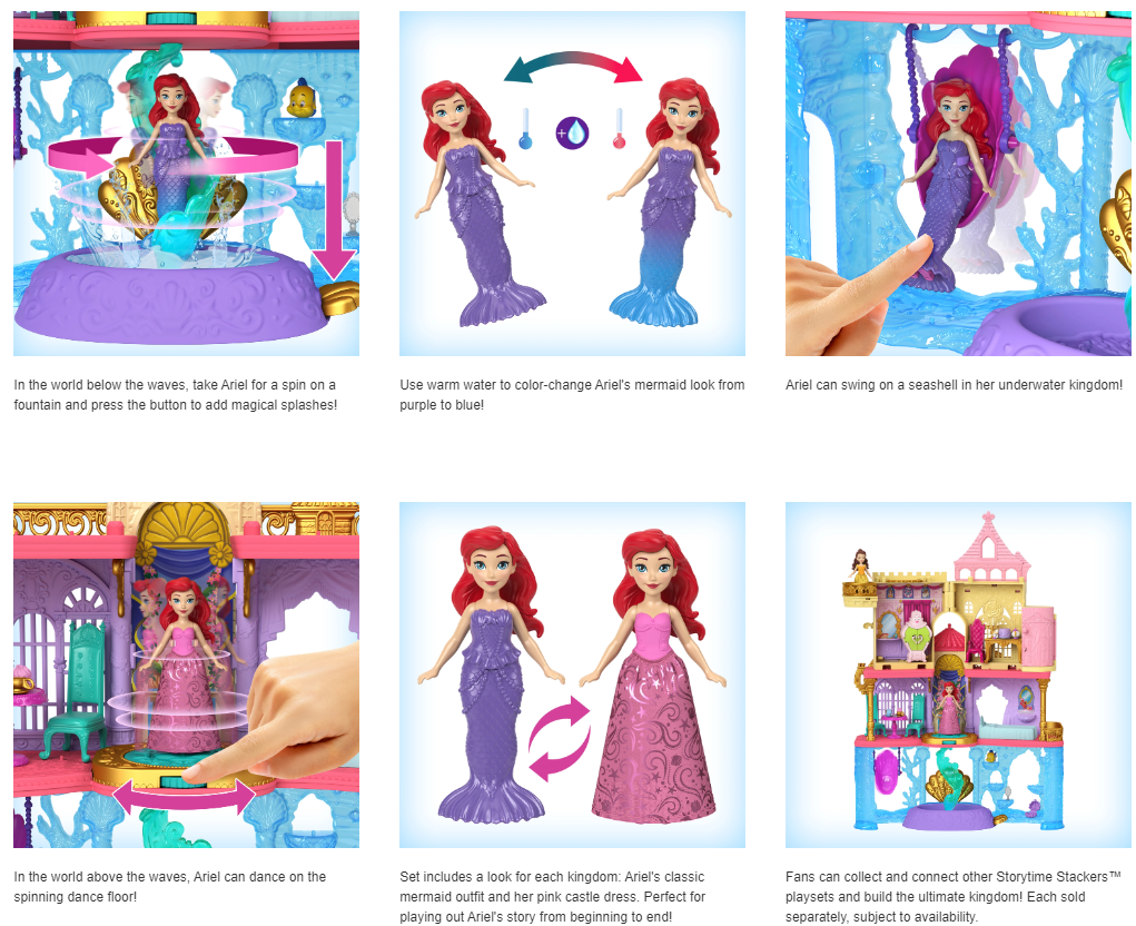 Disney Princess Toys, Ariel’s Stacking Castle Playset Gifts For Kids ...