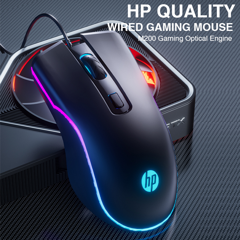 HP M200 Optimum Performance Optical Wired Gaming Mouse Adjustable 800 ...
