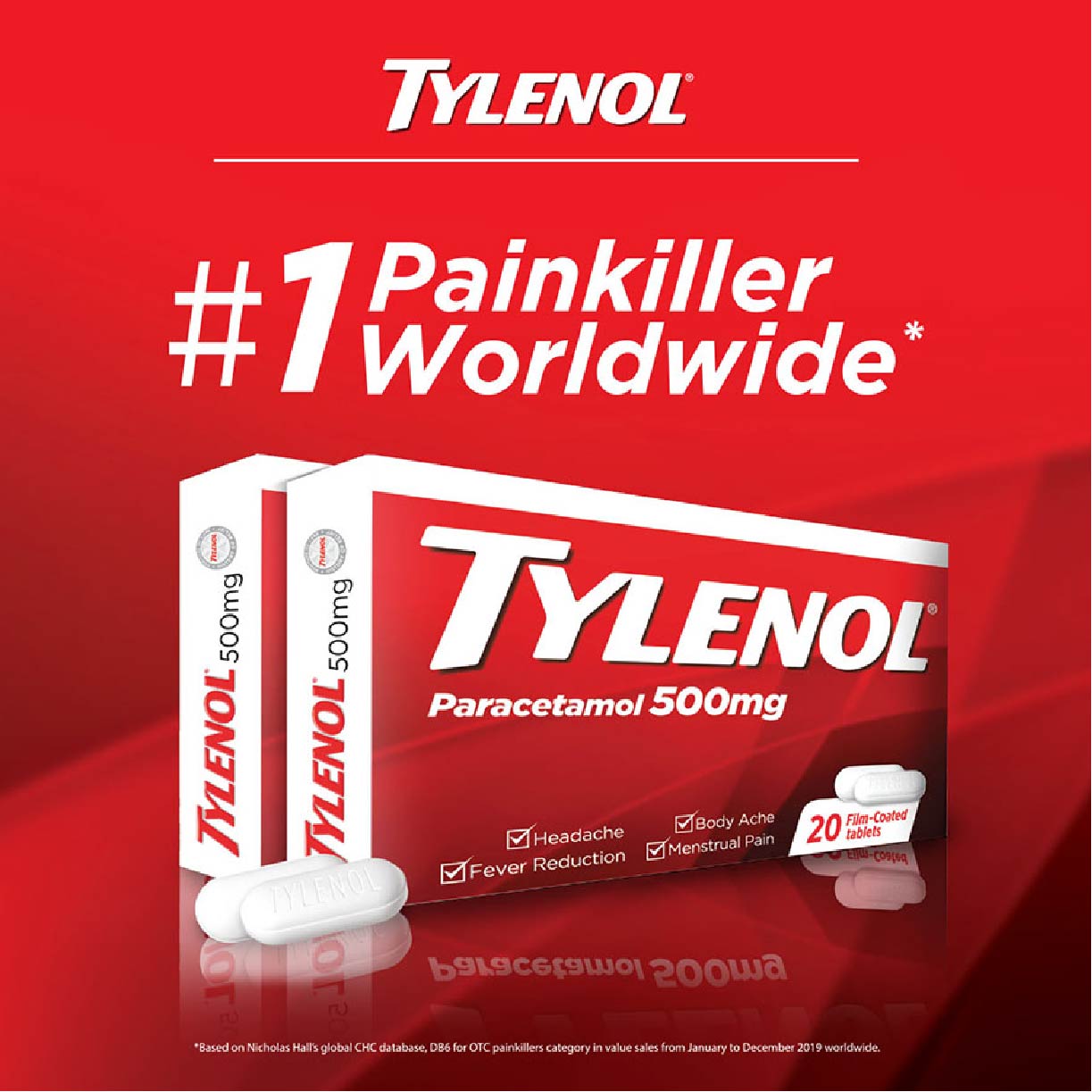 TYLENOL Adult Paracetamol Film Coated Tablet 500mg (For Fever & Pain ...