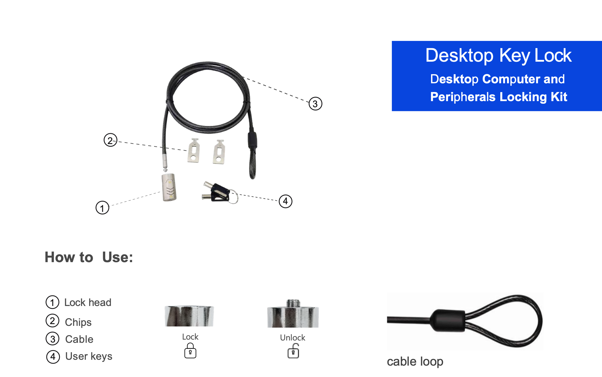 🔥 Multifunctional Cable Lock Kit for PC+Monitor+Cable Organizer🔥 ...