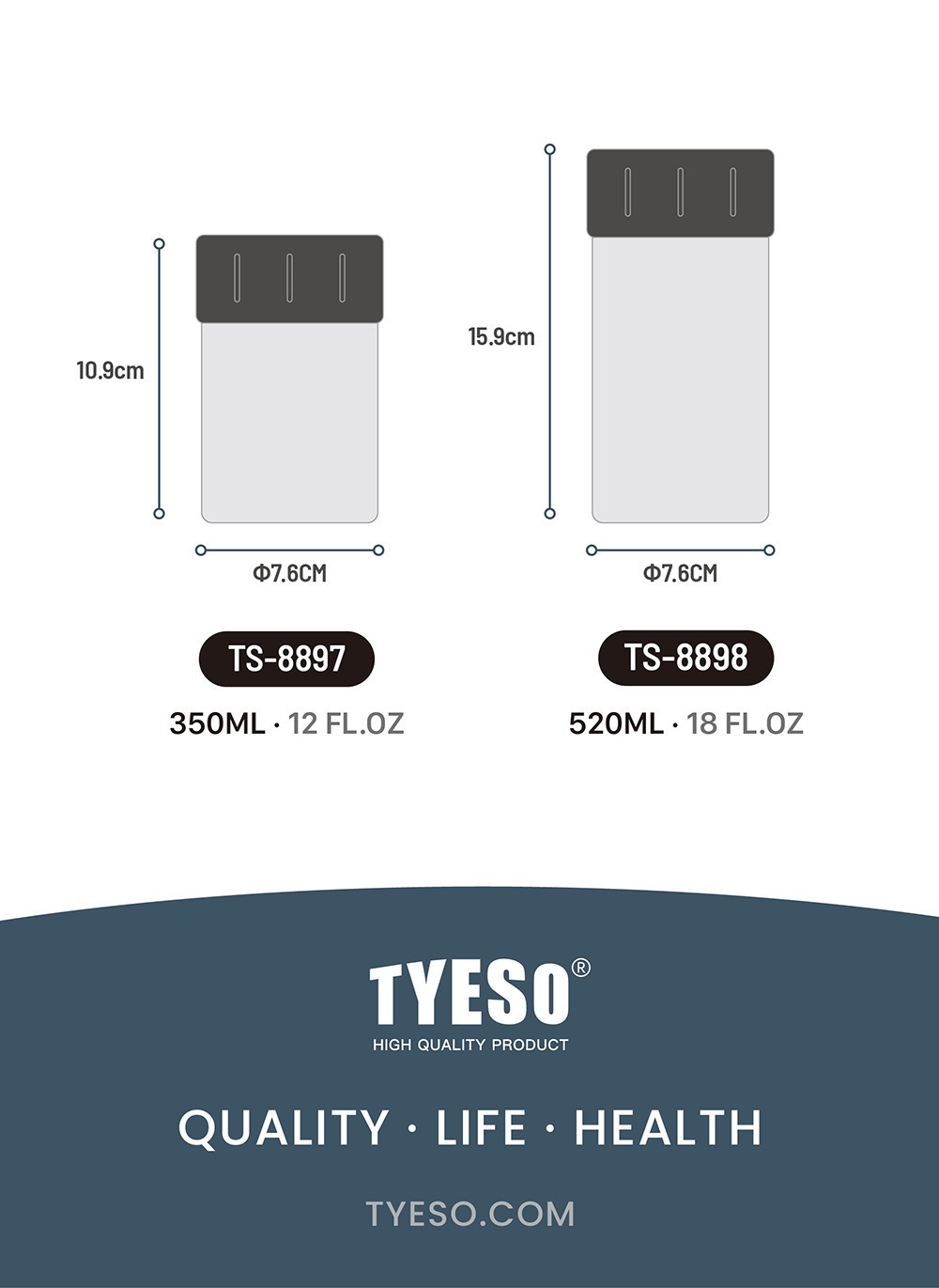 TYESO Vacuum Insulation Can Cooler Water Bottle Flask Coffee Cup 350ml 520ml | Shopee Singapore