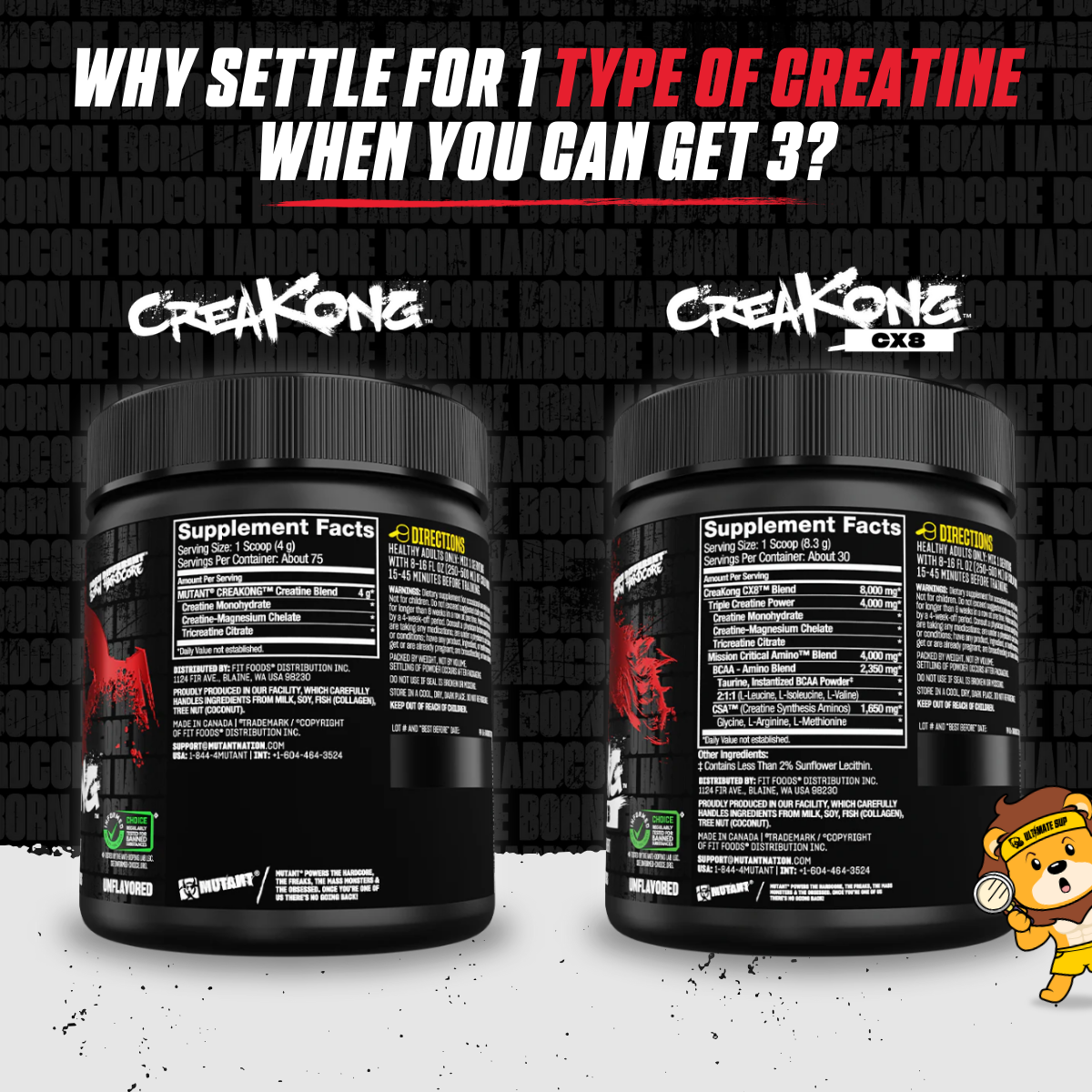 Mutant CREAKONG CX8, Creatine Monohydrate + Amino Acid Supplement ...
