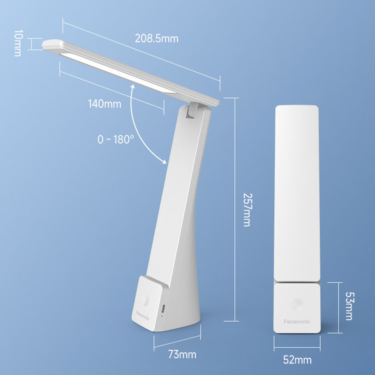 Panasonic Desk Lamp HHLT0348L with Phone Mount USB Charging Light Table ...