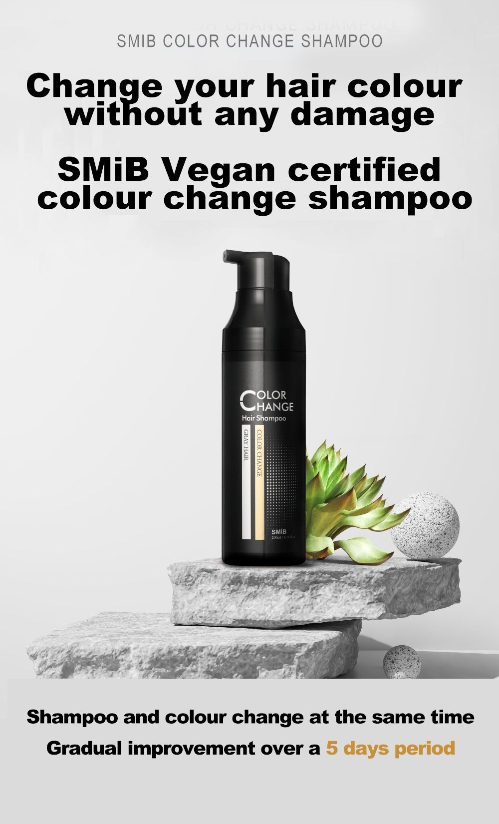 [SMiB] - Color Change Shampoo - Vegan Certified - Grey White to Black ...