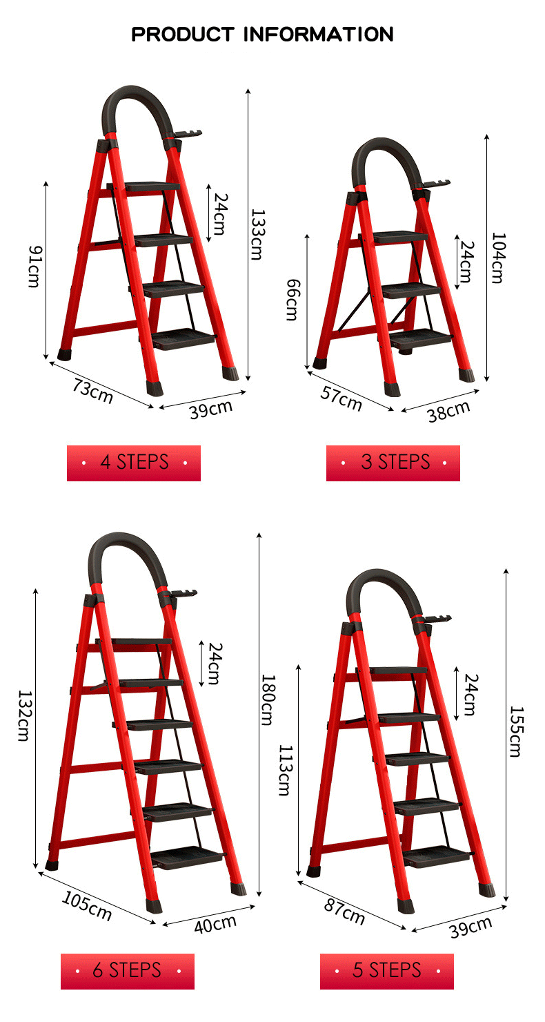 3/4/5/6 Step Ladder Household Ladders Foldable Ladder Stool Step ...