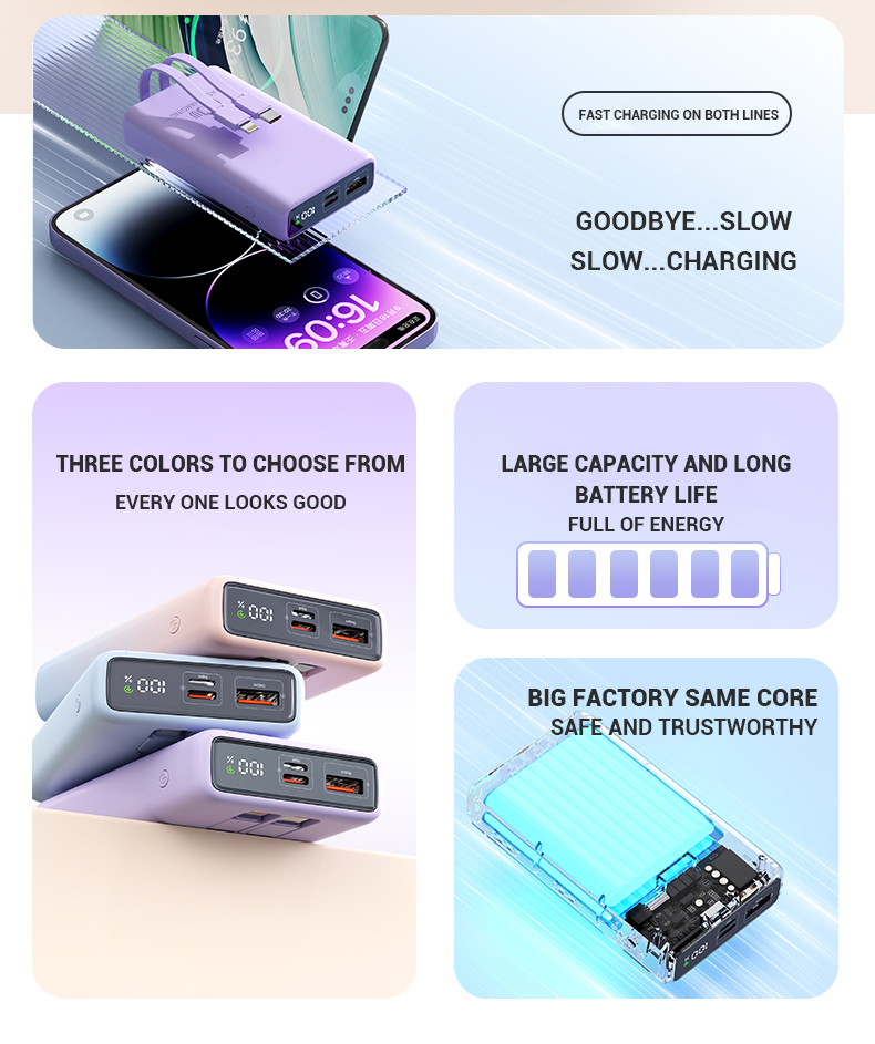 20000mAh 22.5W Bidirectional Fast Charging Powerbank PD20W Cute ...