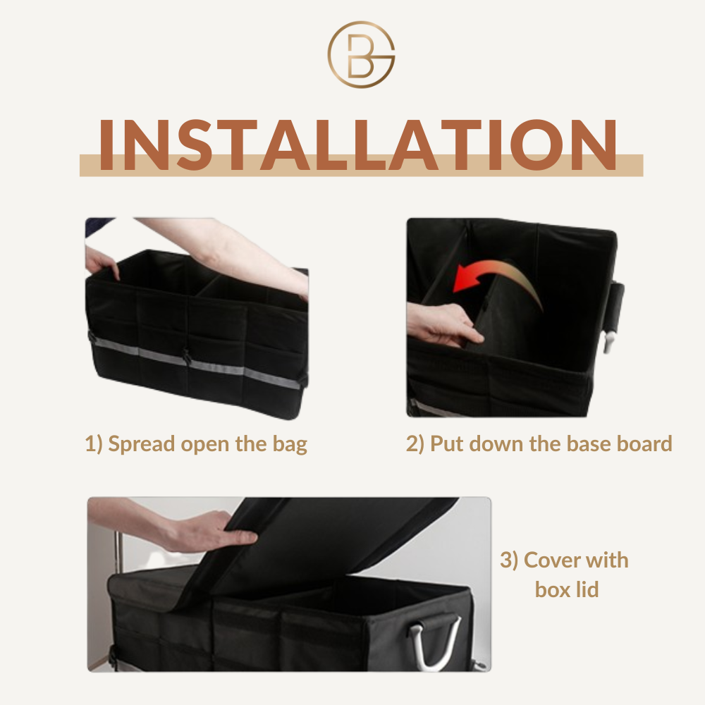 Car Boot Storage Box | Foldable Box | Car Trunk Organizer | Collapsible ...