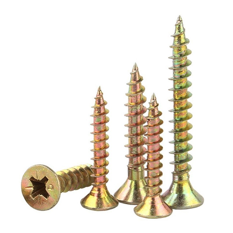 Countersunk Wood Screw ️ Particle Board Screw ️ Gold Yellow Color Screw ...