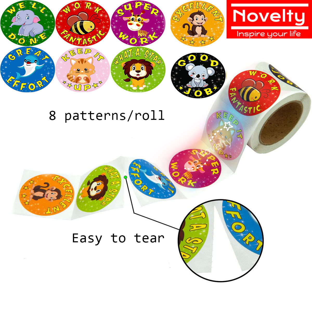 (🇸🇬 Local seller) 🏆Best seller 500pcs/roll Reward Stickers Motivational ...