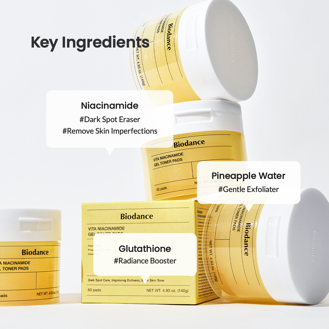 [Biodance Official] Vita Niacinamide Gel Toner Pad (60pads) | Non ...