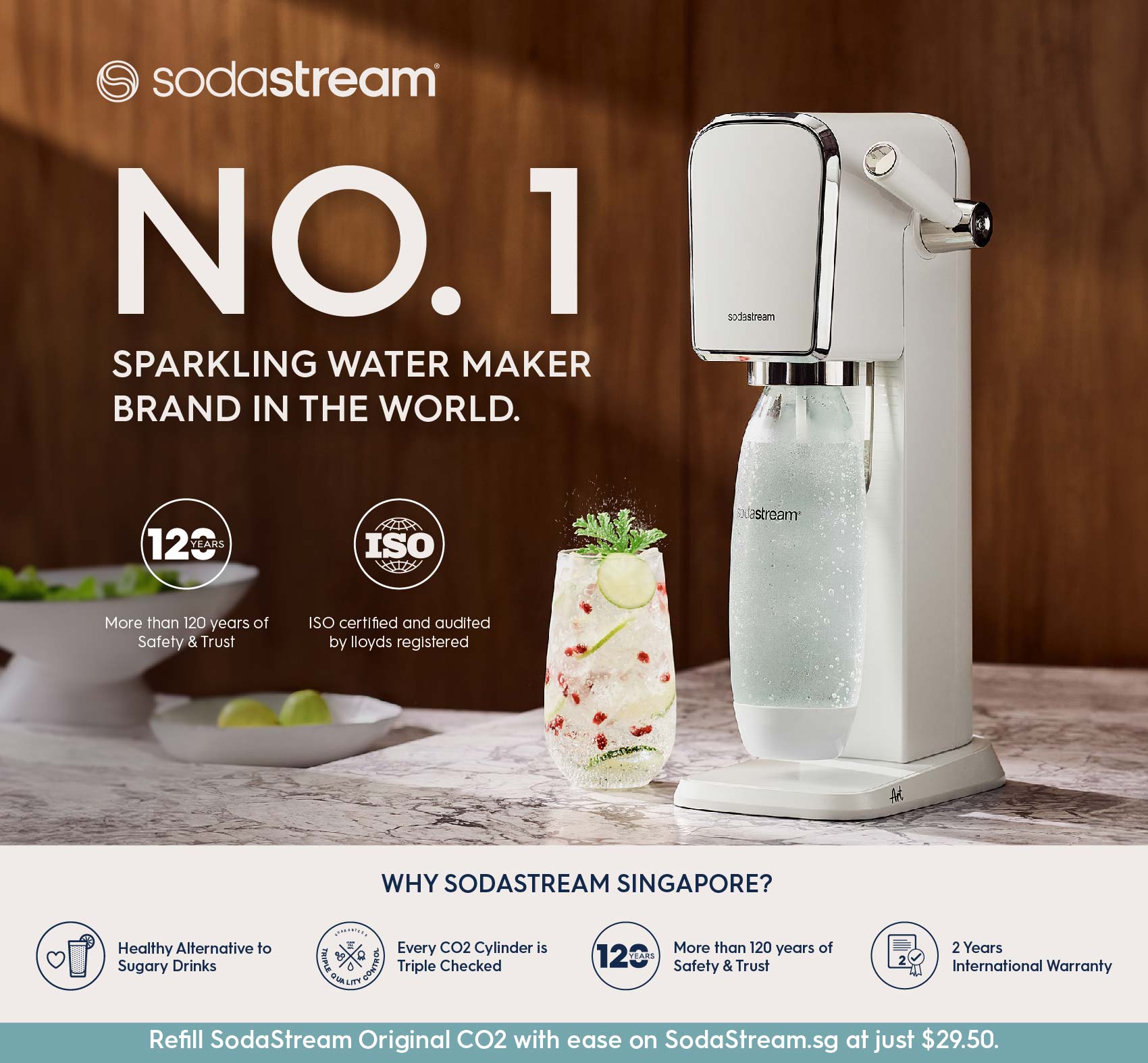 SodaStream Terra Misty Blue Sparkling Water Maker, Soda Maker, Soft ...
