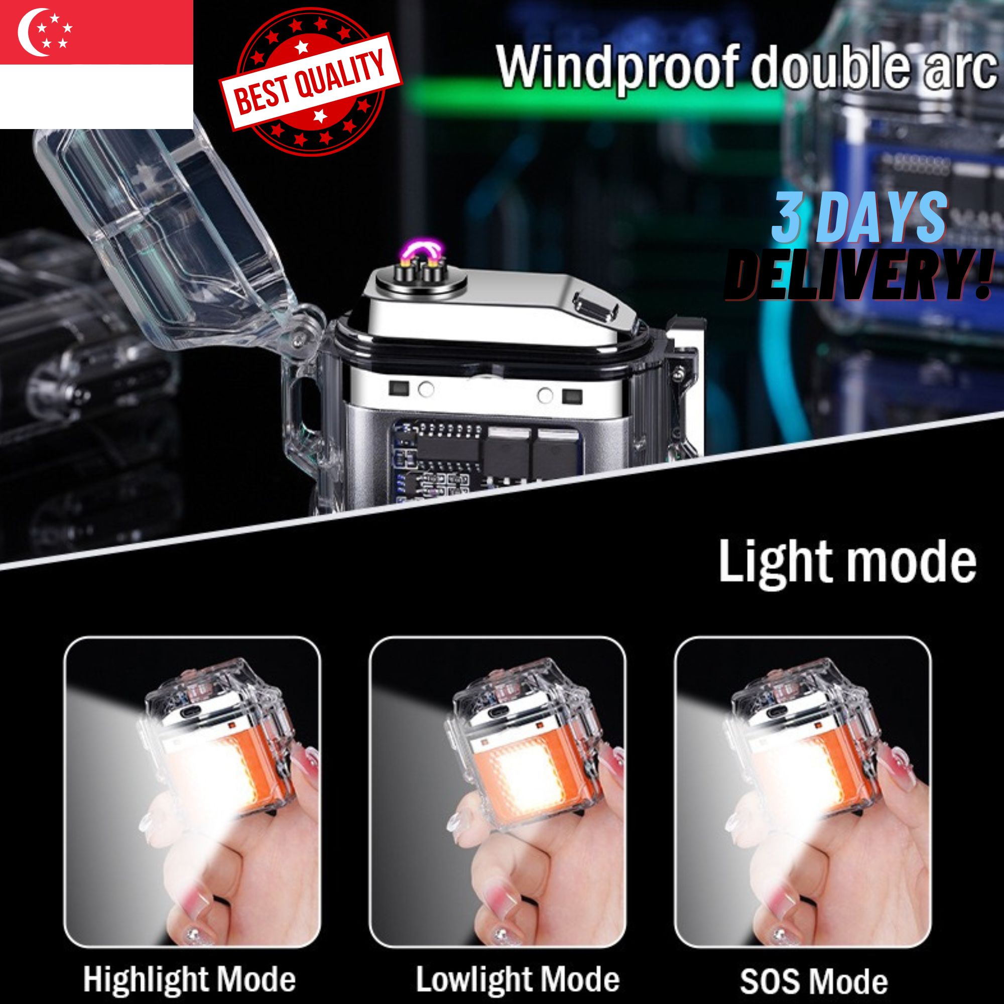 🔥SG USB Double Arc Laser Lighter and portable light | Shopee Singapore