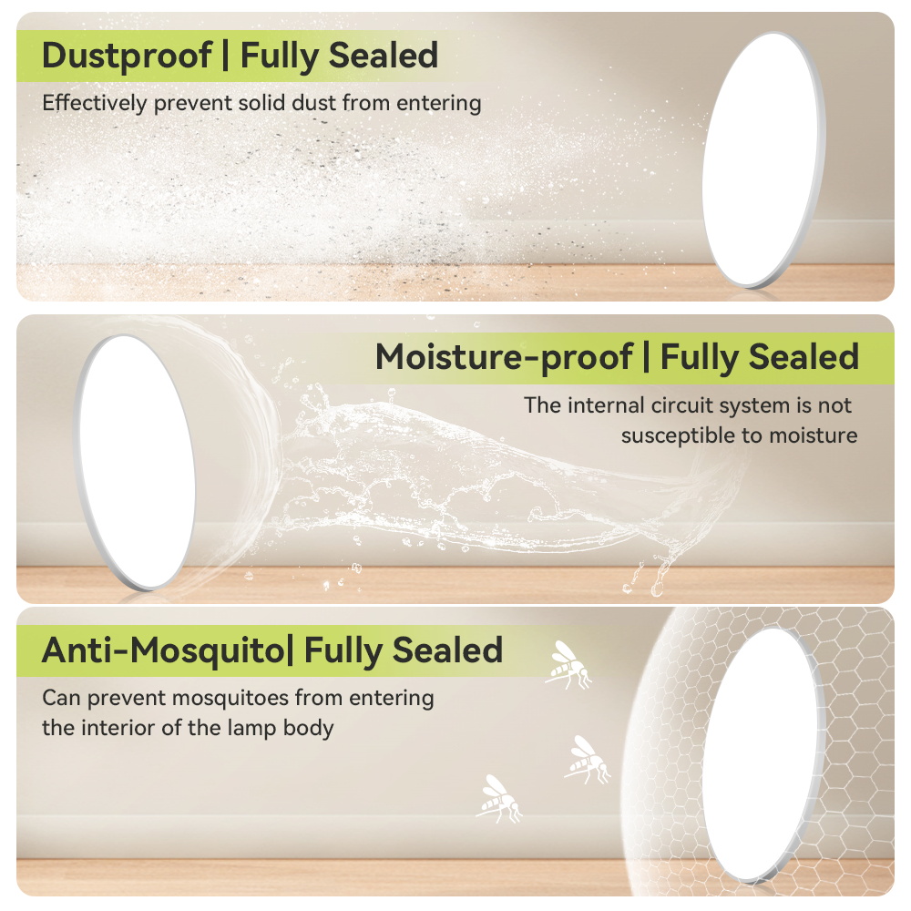 Tri-proof Led Ceiling Light Dimmable Ceiling Lamp With Remote 40W 30W ...