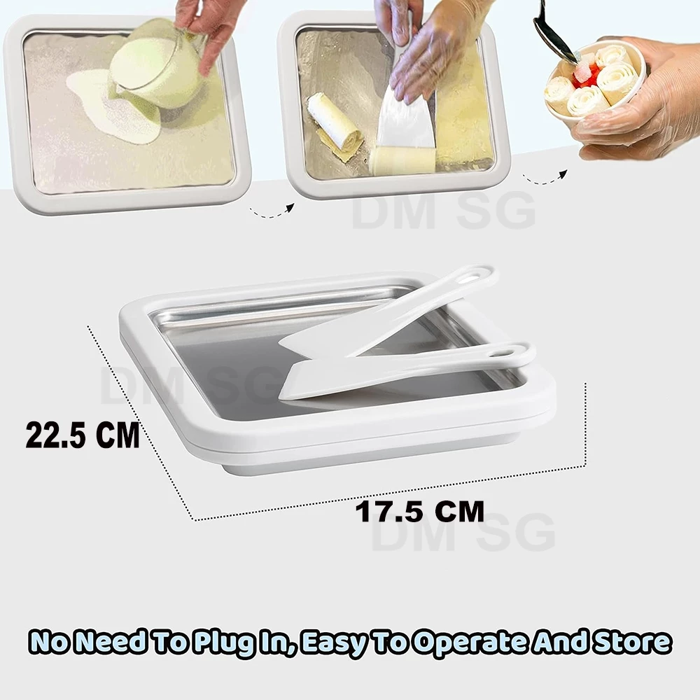 [SG Stock]Rolled Ice Cream Maker Plates Sorbet Maker Fried Yogurt ...