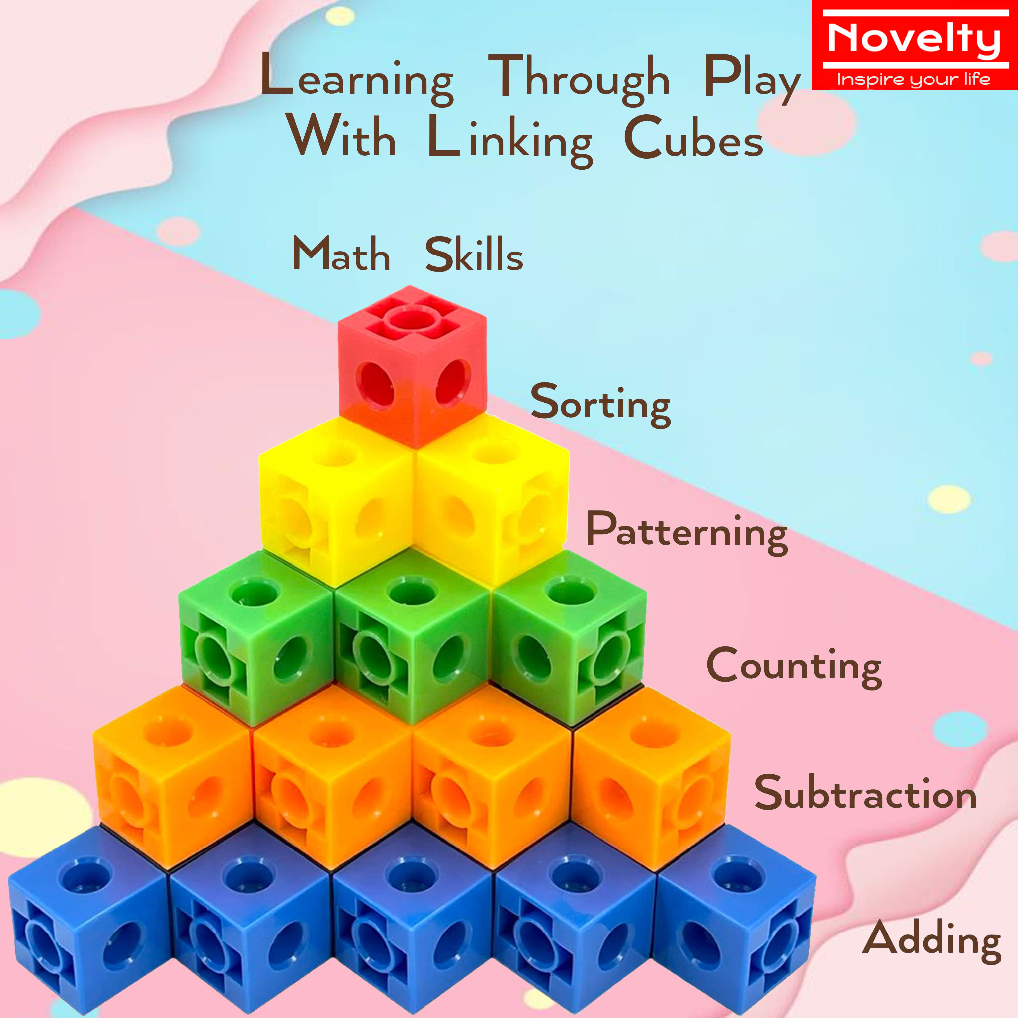 (🇸🇬 Local seller) Math Linking Cubes Manipulative Connecting and ...