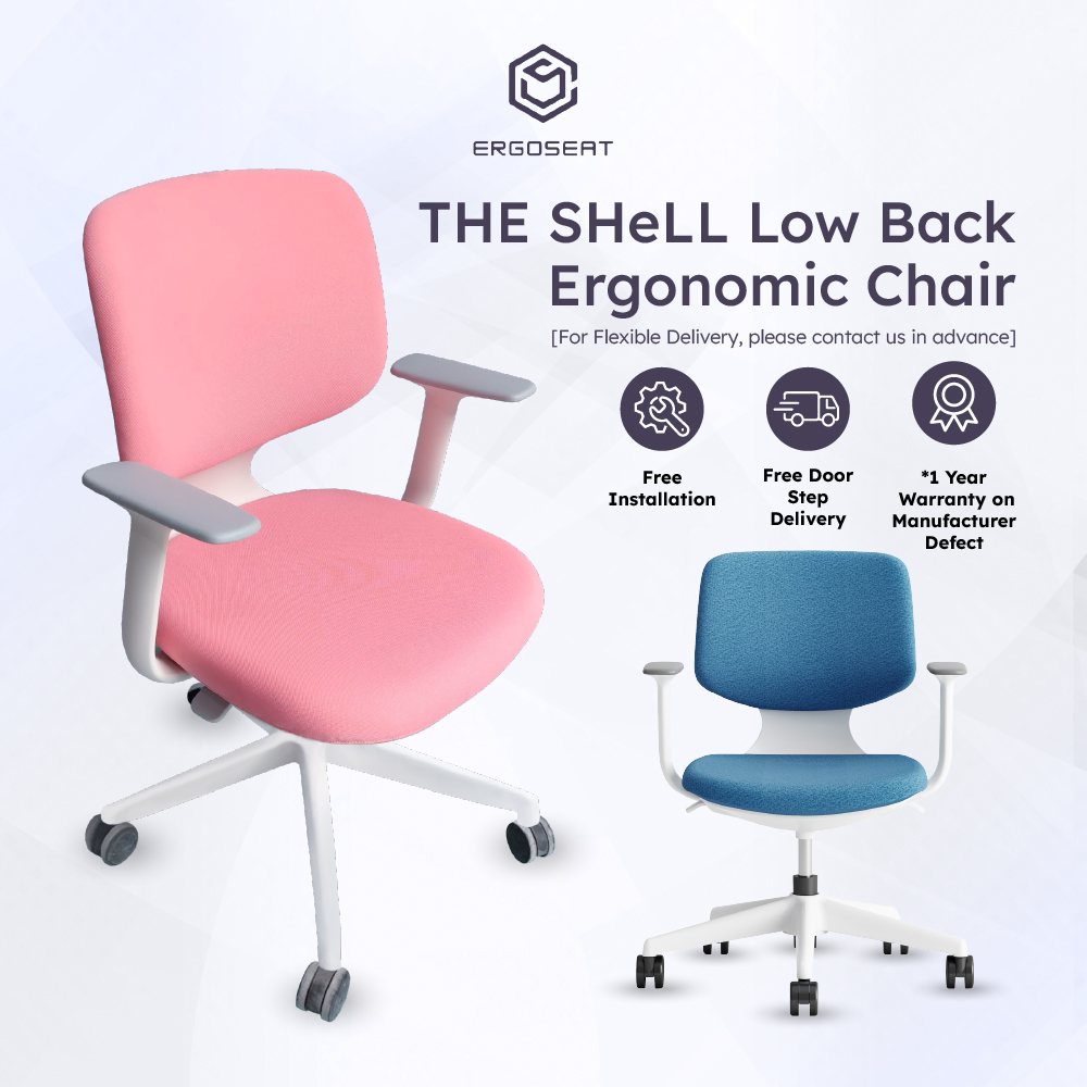 Ergoseat THE SHeLL Low Back Ergonomic Chair Home Study Chair - Free ...