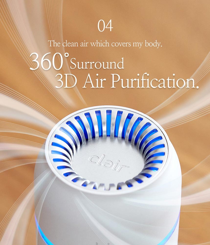 [CLAIR] B3S Portable, Rechargeable Air Purifier with UV LED Sterilizer ...