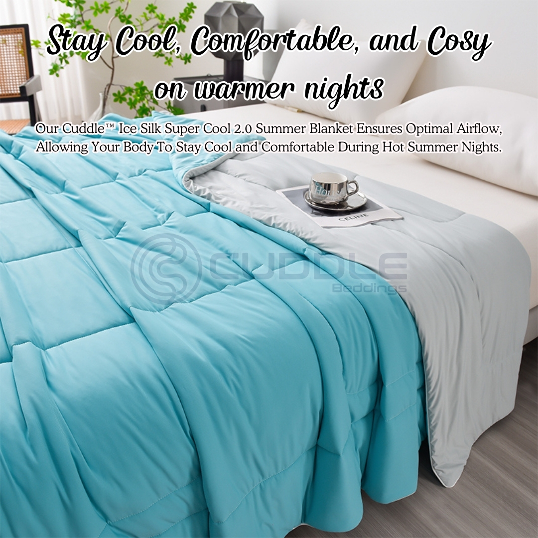 Cuddle™ Ice Silk Super Cool 2.0 Kids Summer Blanket / Super Cooling Icesilk Junior Summer ...
