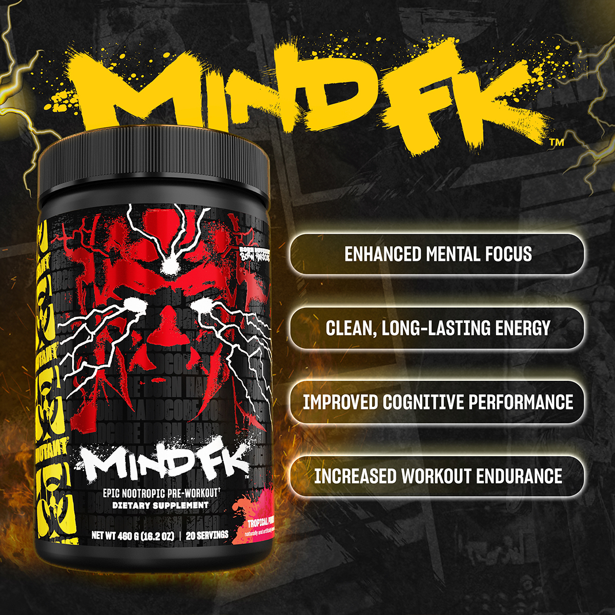 Mutant Mind FK, Epic Nootropic Pre Workout Supplement, Brain Supplement ...