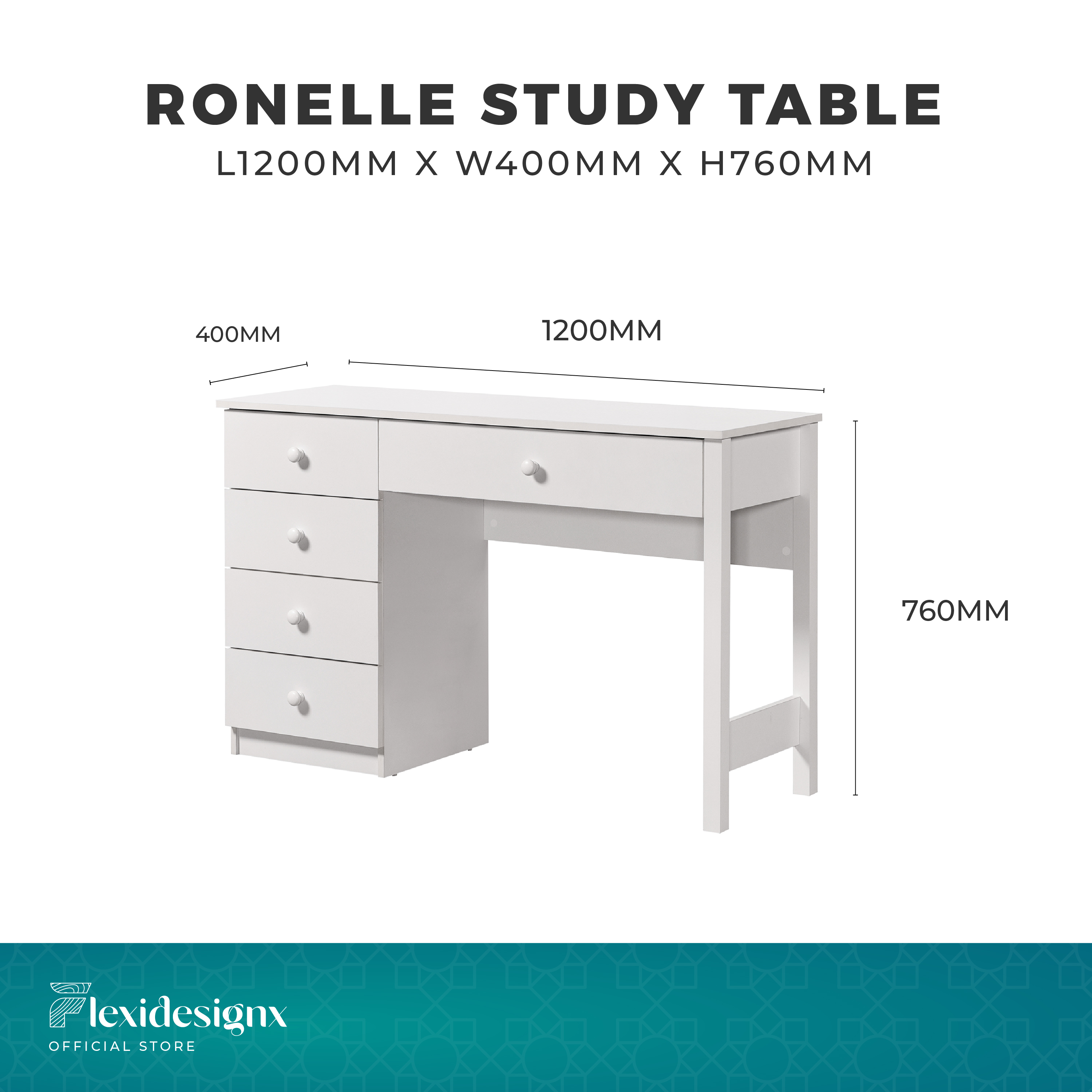White Chest Drawer / Dressing Table / Console Table / Wardrobe 2 Door ...