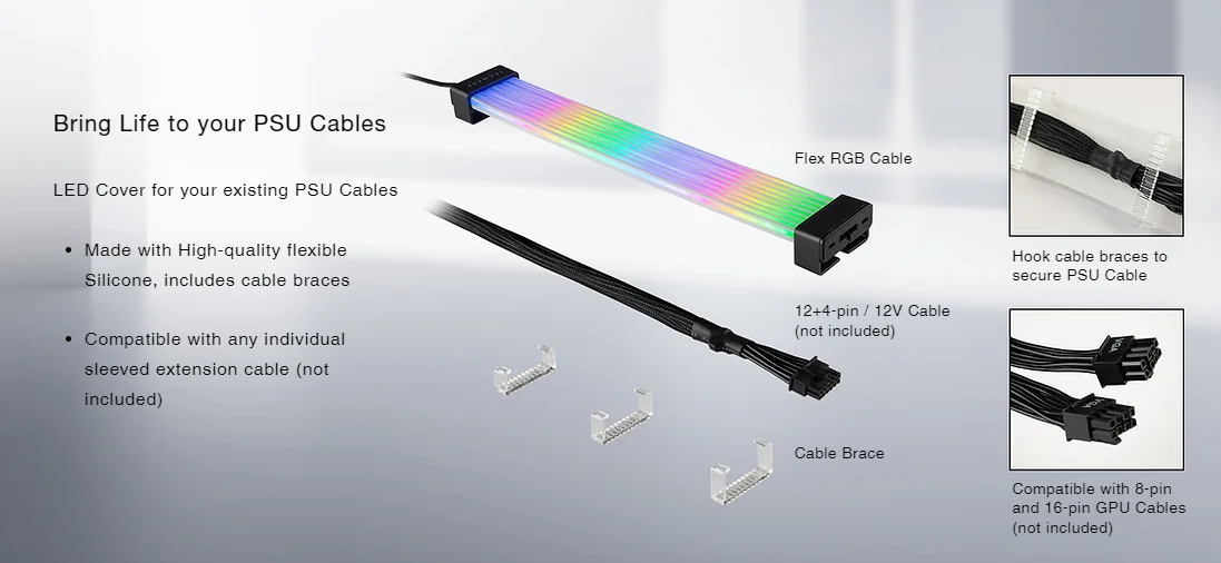 TECWARE FLEX RGB 24p+GPU Extension Cables, Black & White | Shopee Singapore