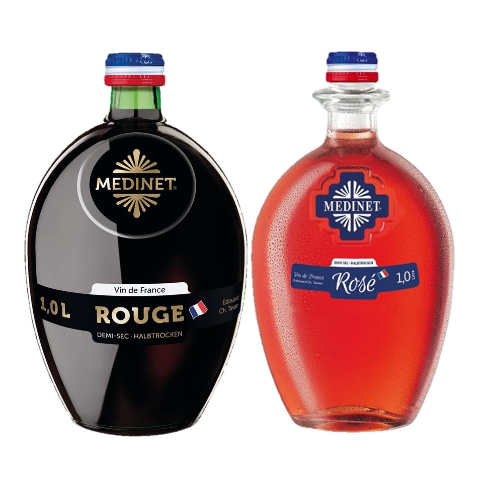 SHOP24 MEDINET ROUGE + ROSE 1 Litre France (1 bottle each), Good ...