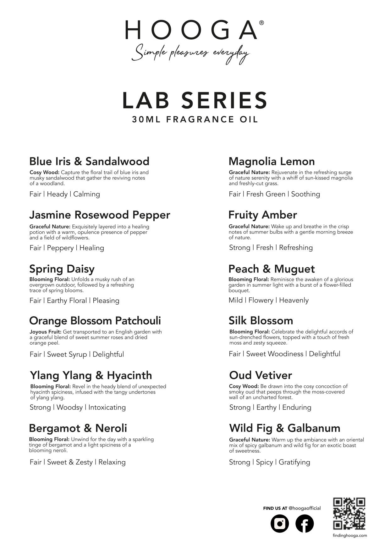 Hooga Fragrance Oil Lab Series 30ml | Shopee Singapore