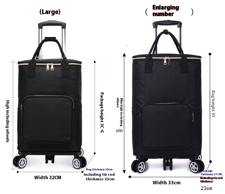 SG Folding Shopping Trolley 5-wheel Large Capacity Retractable Grocery ...