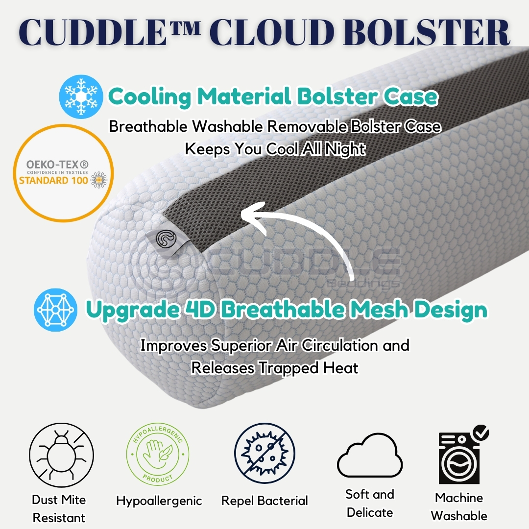 Cuddle™ Cloud XL Bolster/ Extra Long Bolster/ Shredded Memory Foam ...