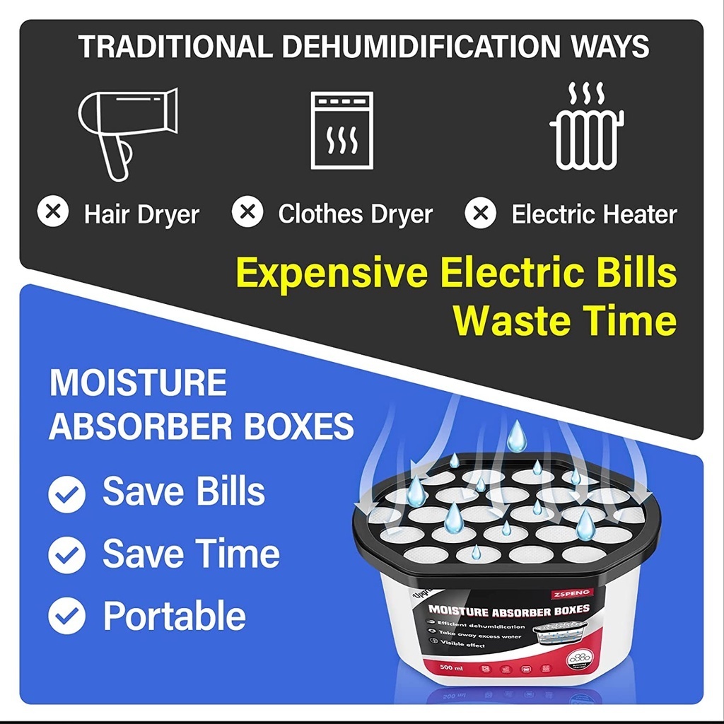 [SG Seller]500ML Large Dehumidifier/damp rid moisture absorbers/damprid ...