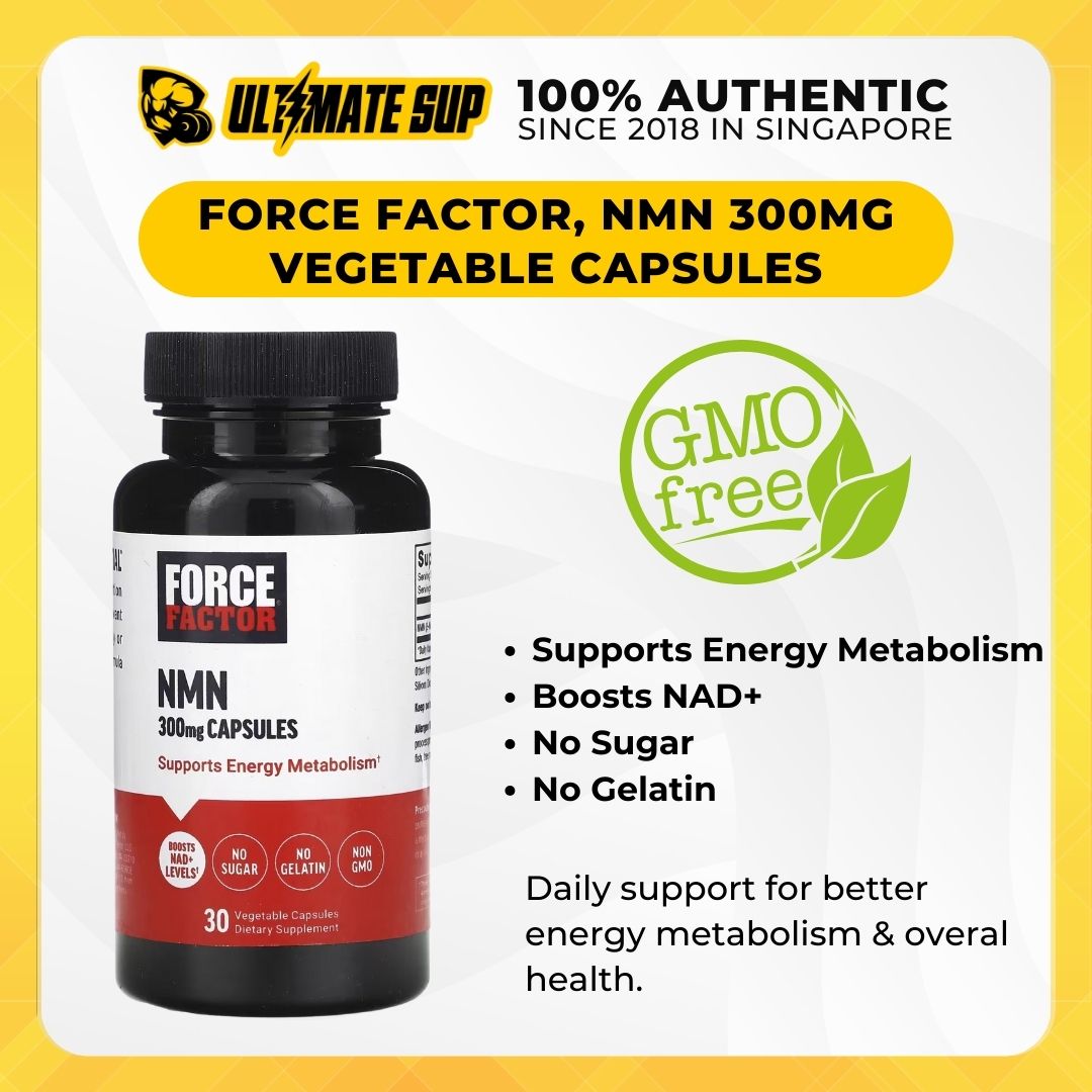 Force Factor, NMN 300mg, Energy Metabolism Booster, 30 Vegetable Capsules | Shopee Singapore