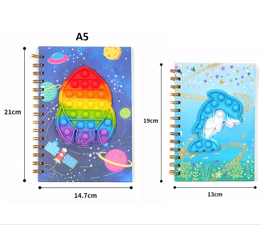Children Notebook Pop Notebook Spiral Note Book Pop Fidget Toy Book ...