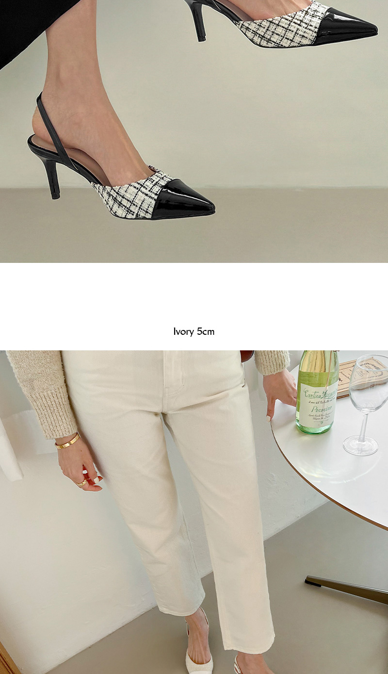 [SAPPUN] Epney Tweed two tone Slingback heels (5/7cm) | Shopee Singapore