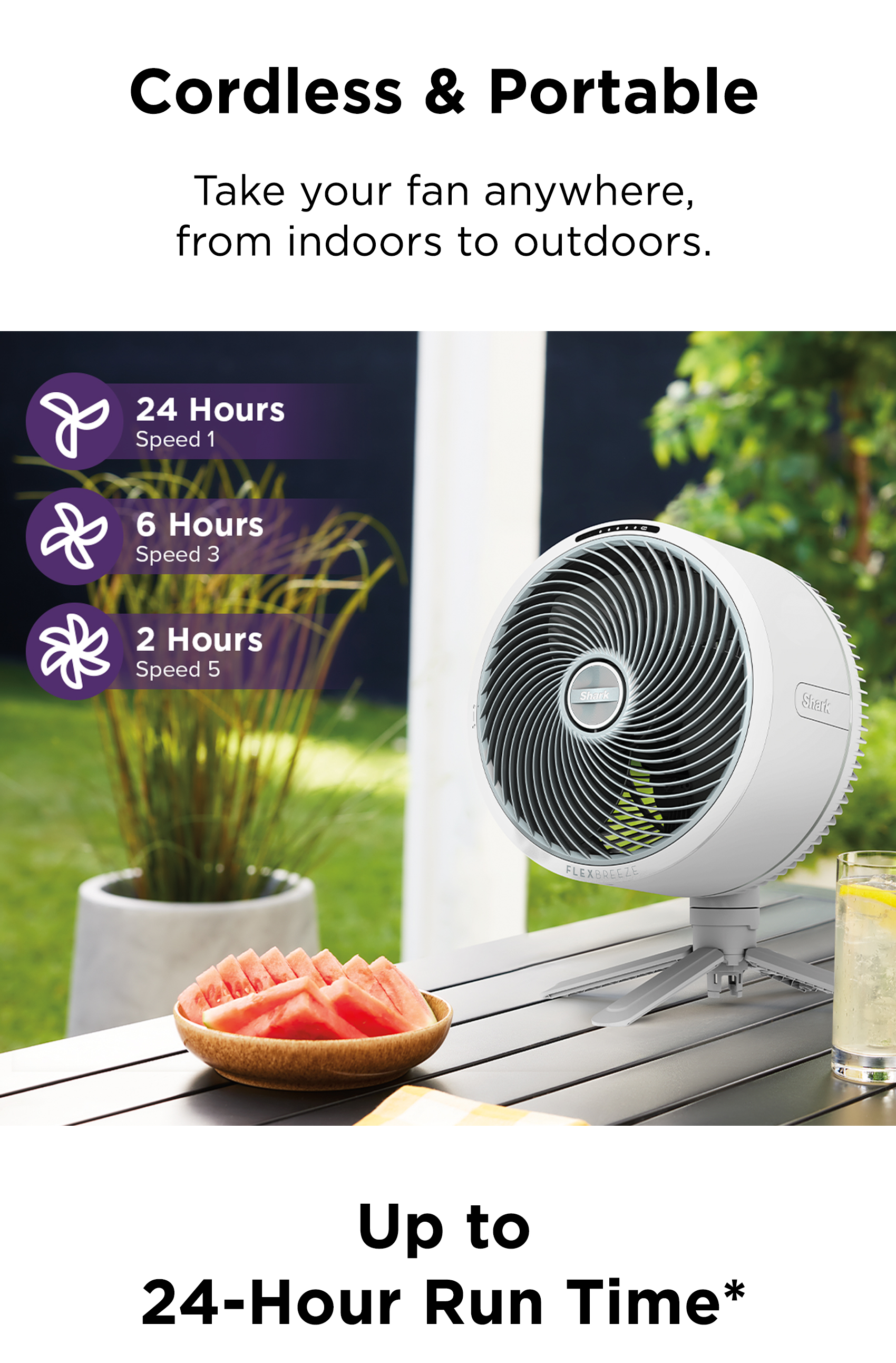 Shark FlexBreeze Cordless & Portable Fan / Standing & Pedestal / Table ...