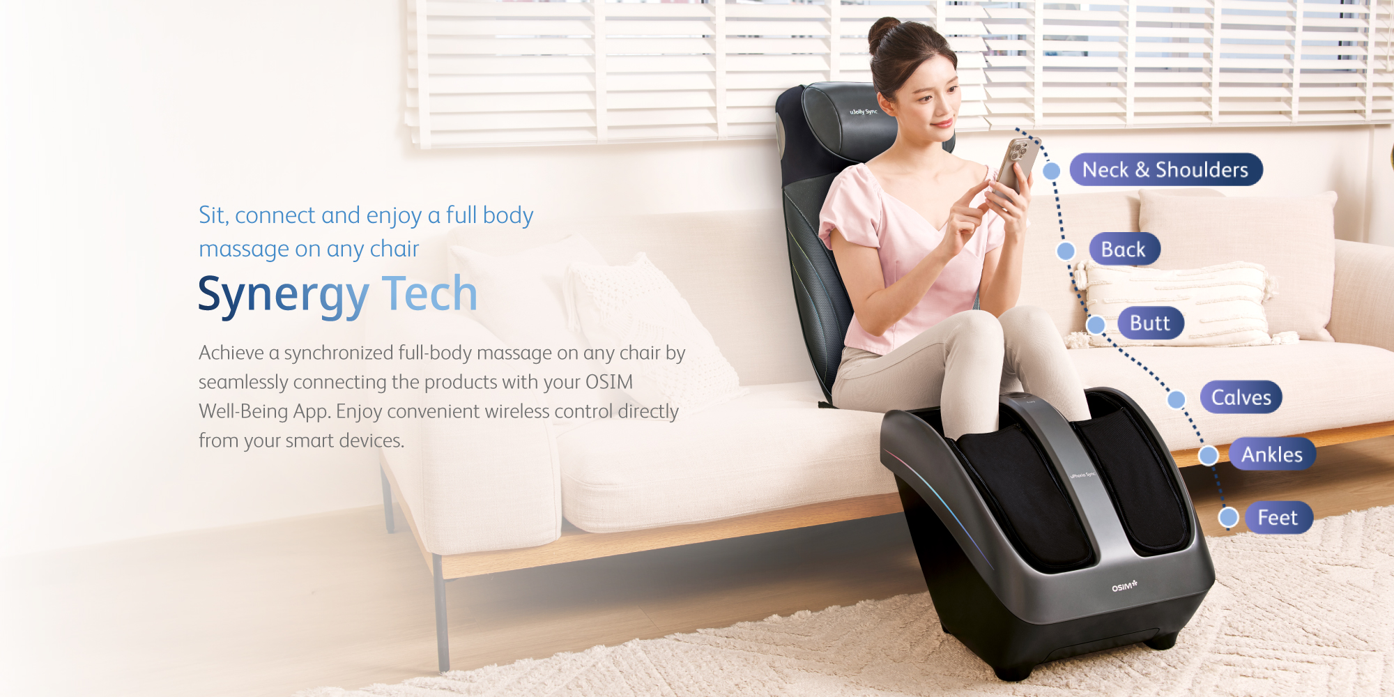 OSIM Invisible Massage Chair (uJolly Sync Full Back Massager + uPhoria ...