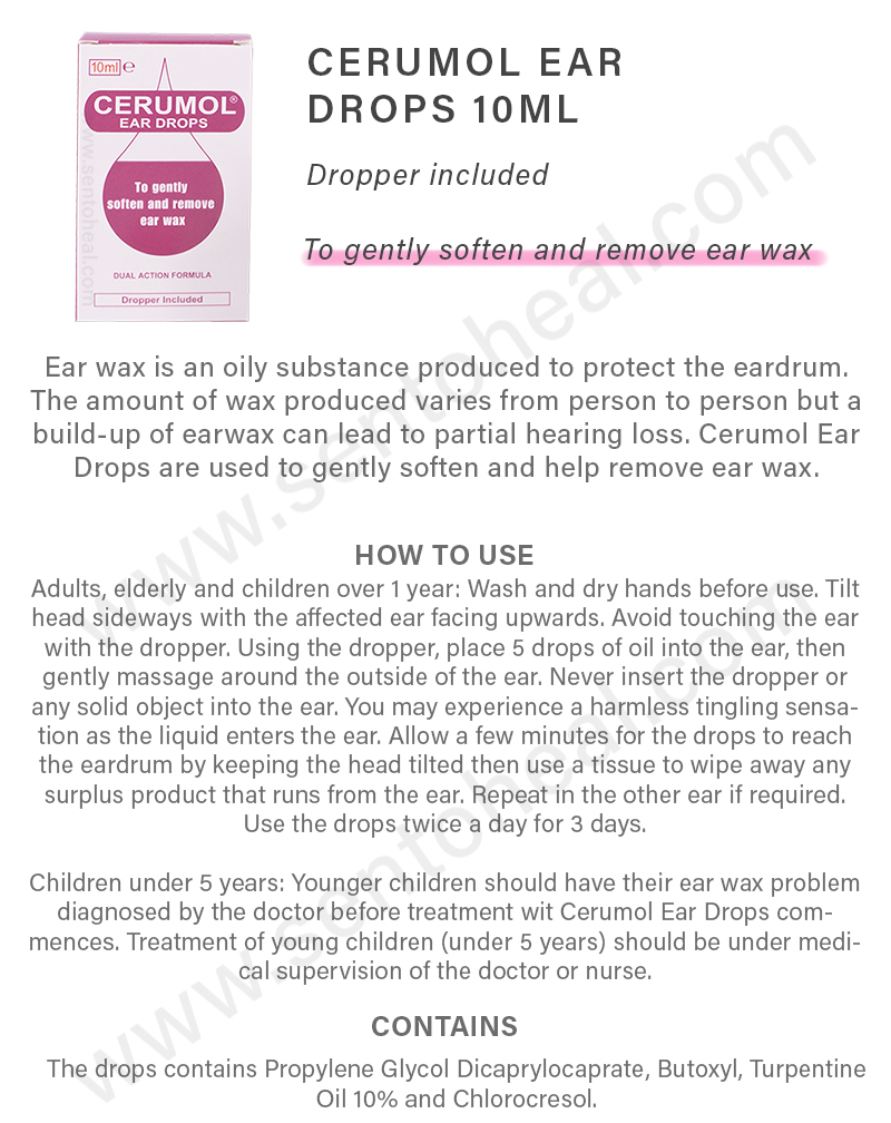 Cerumol Ear Drops 10ml - To soften and remove ear wax | Shopee Singapore