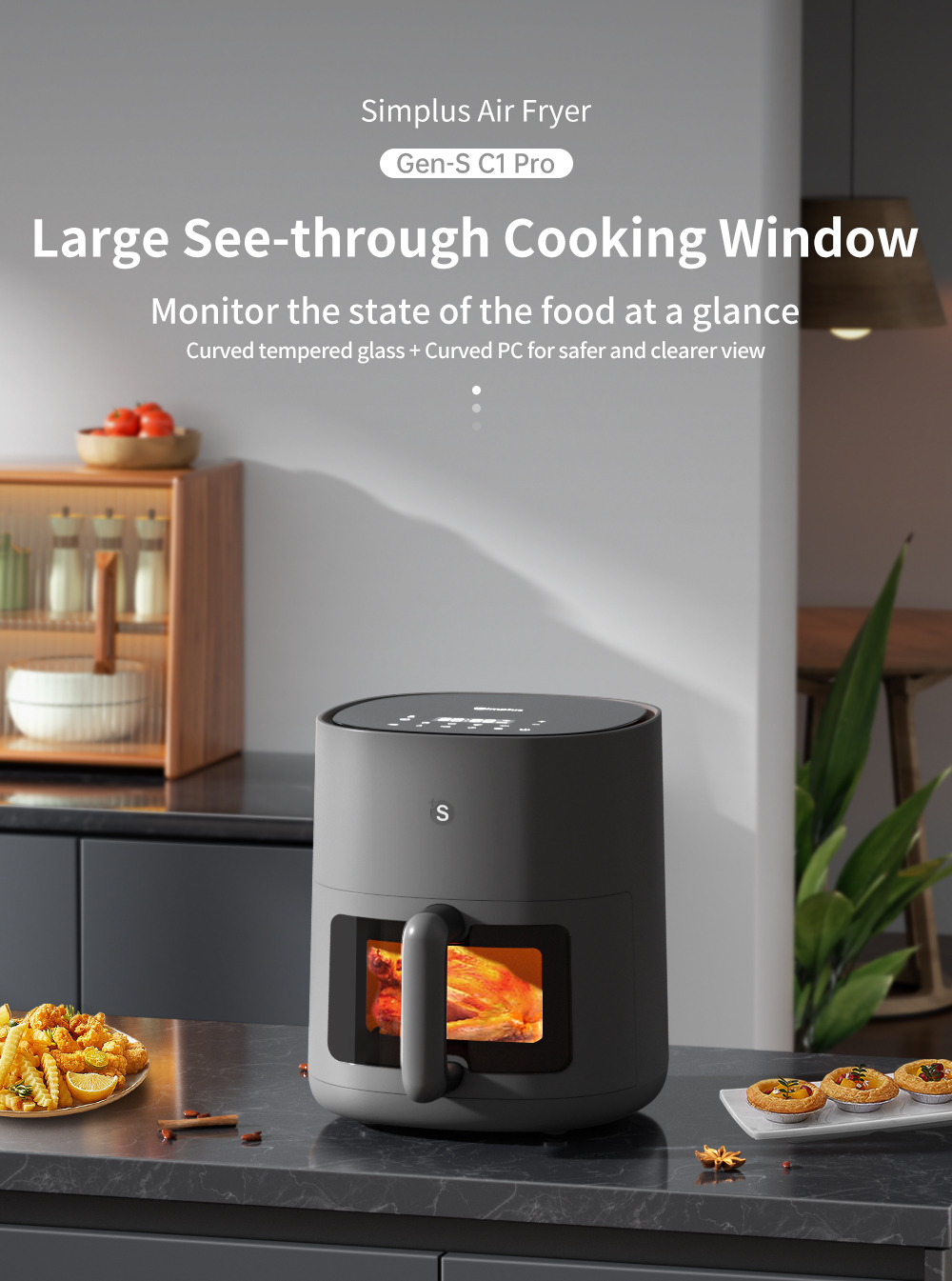 Simplus Air Fryer | 5L Large Capacity | 1450W | Digital Screen Control ...