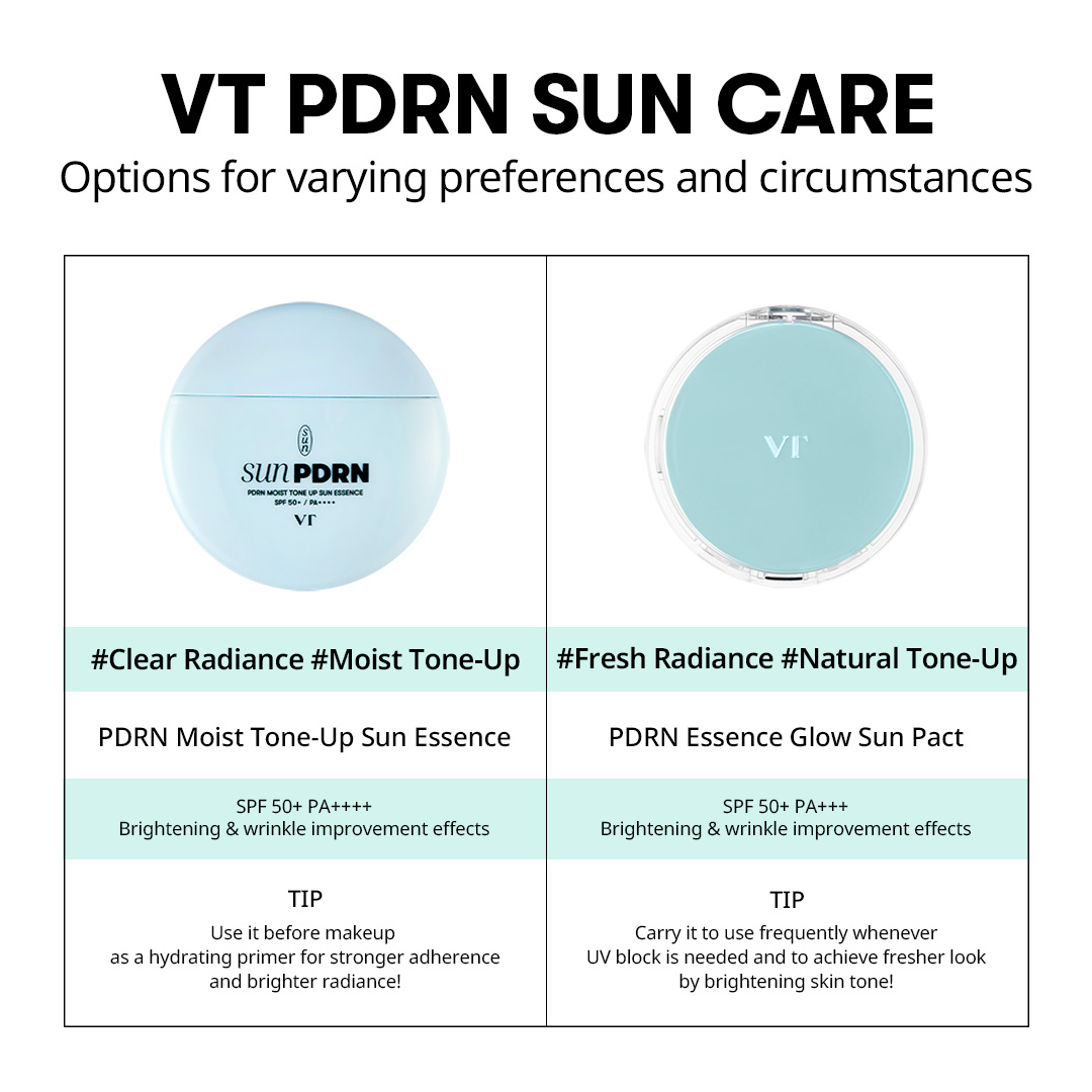 [VT] PDRN Essence Glow Sun pact 10g SPF 50+, PA+++, Plant-based PDRN ...