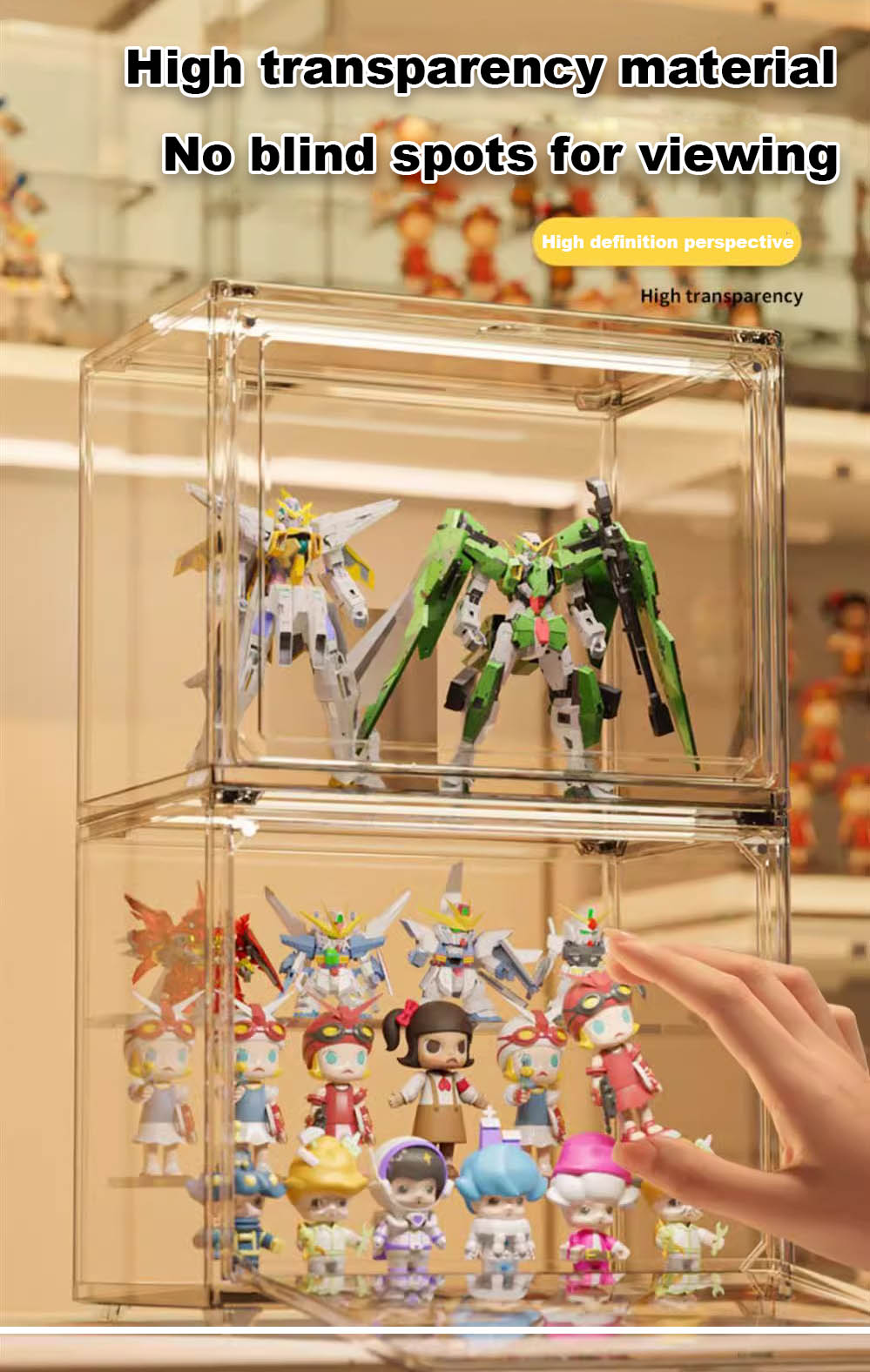 Full Clear Acrylic Popmart Display Box Transparent Storage Box ...